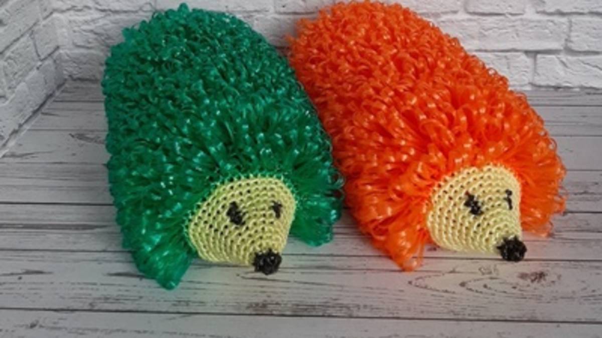 Вот такой был заказ на детские мочалки Ежики