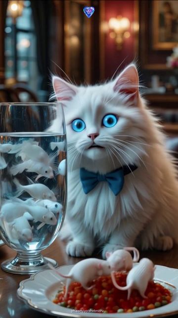 Kot v restorane_rybki v bokale_VD