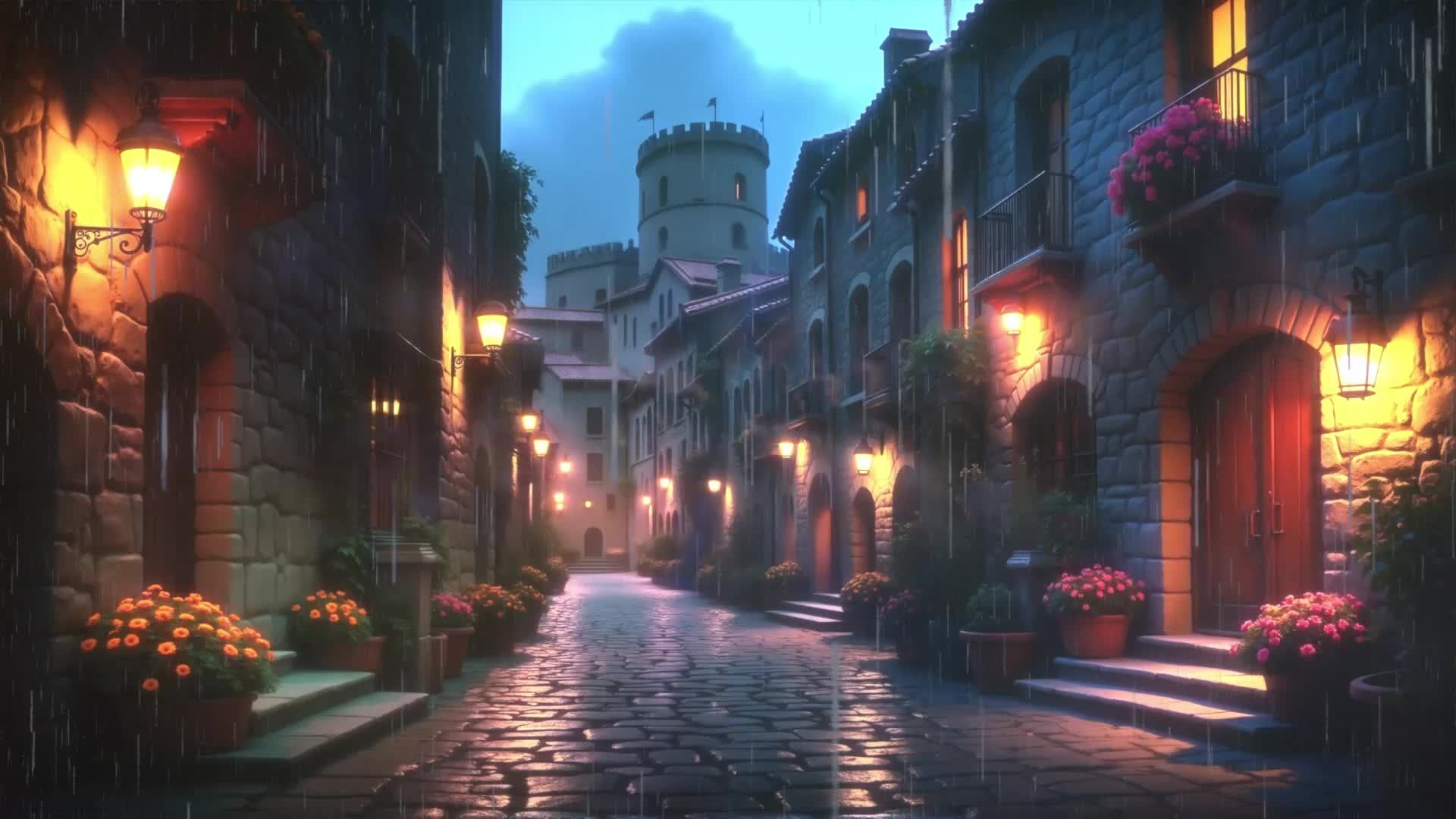 Шум дождя: Средиземноморский городок