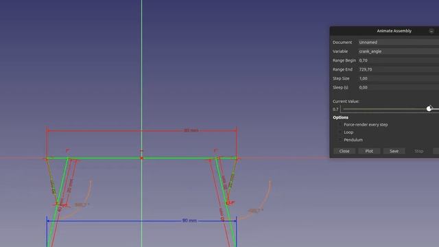 "RusYoke" kinematik explanation in FreeCad for dummies
