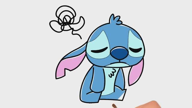 Как нарисовать смущенного Стича милым простым способом