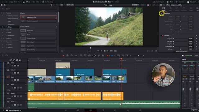 Davinci resolve - 3.14 - Adjustment Clip (Обучение)