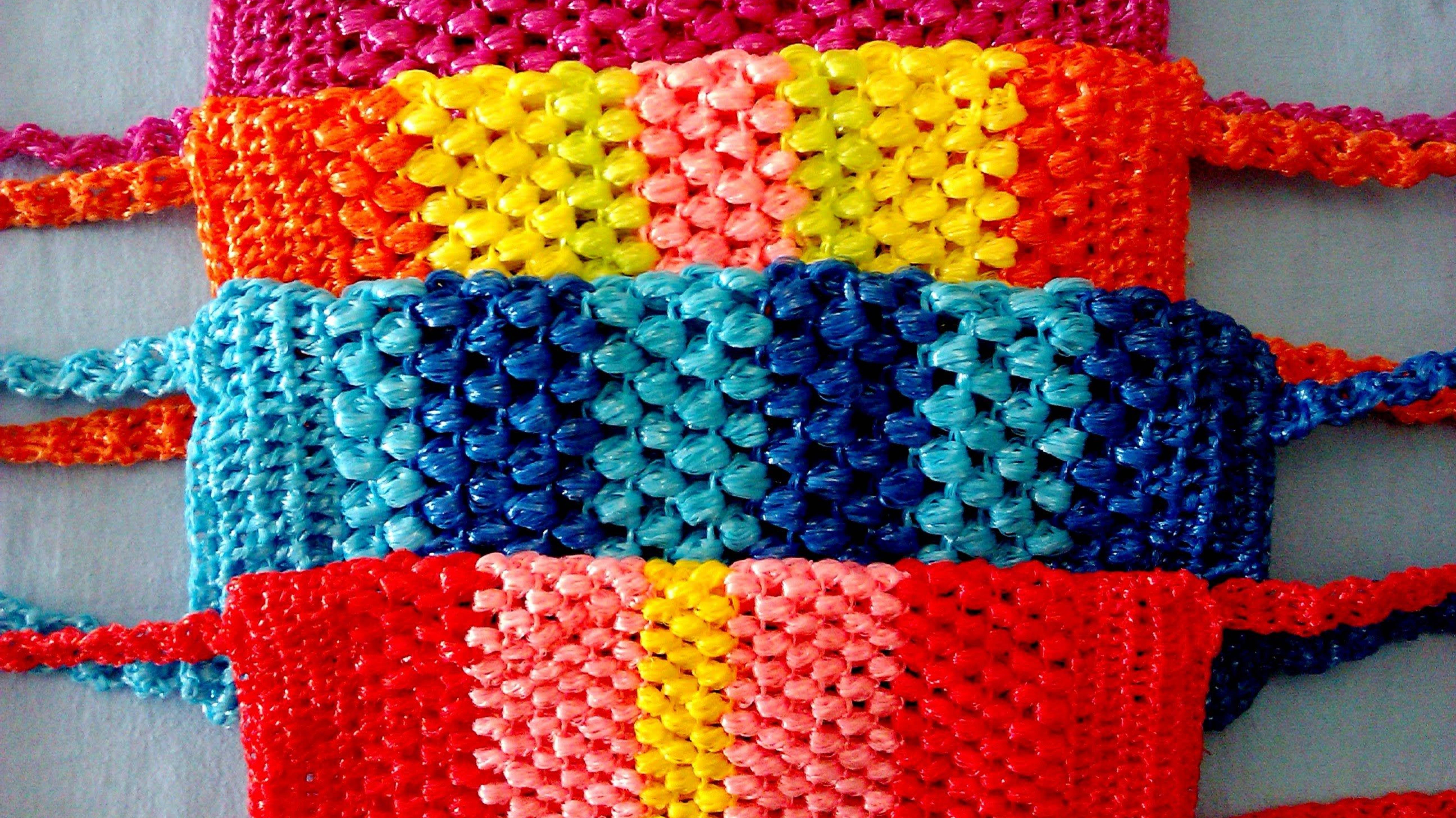 Вяжем основание мочалки узором. МК часть2