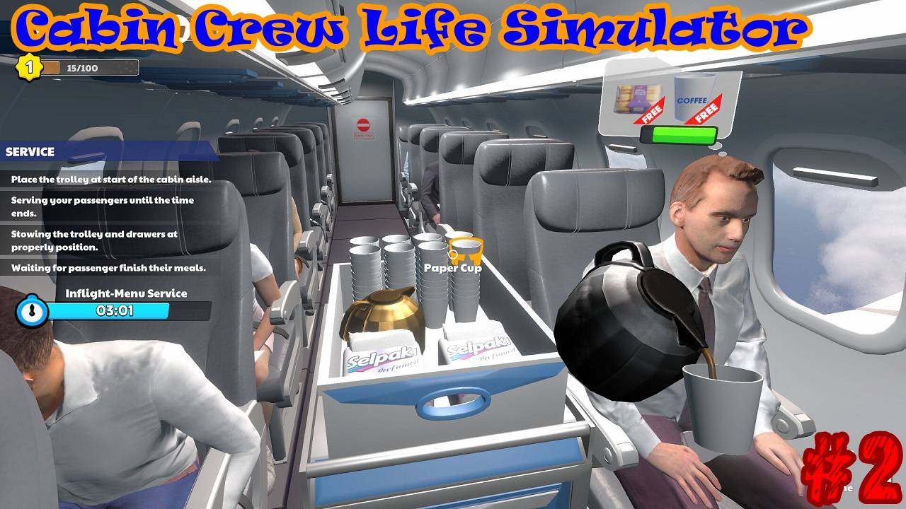 Cabin Crew Life Simulator ► Мой второй полет на самолете ► #2