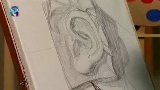 Уроки рисования # 1. Рисуем ухо человека. Часть 1