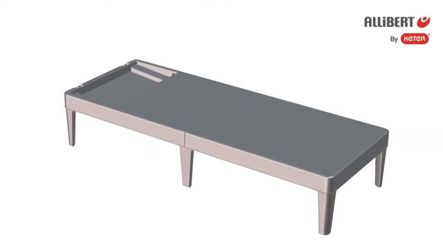 Шезлонг пляжный Keter Allibert JAIPUR SUN из пластика под ротанг, регулируемой спинкой