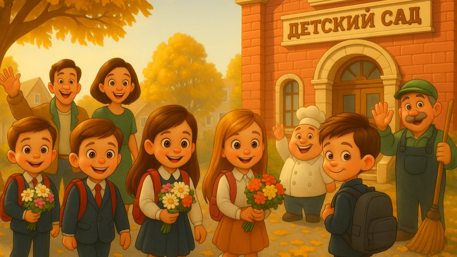 "До свиданья, детский сад!" - авторская песня для утренников, семейных роликов, школьных историй.