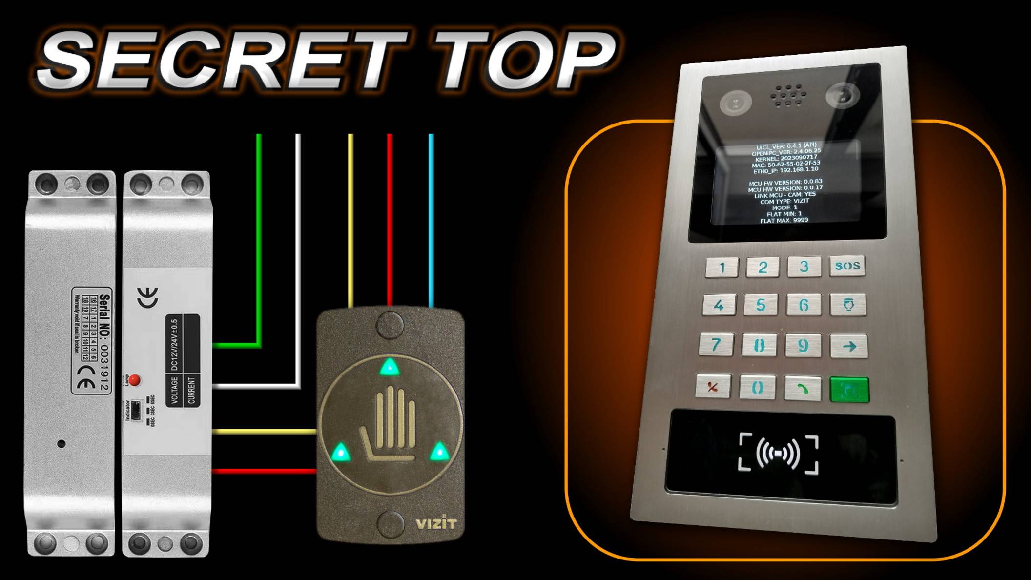 Домофон SECRET TOP T4 API, Схемы подключения