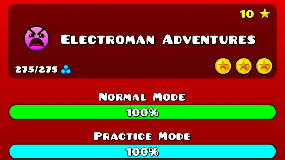 Geometry Dash. Electroman Adventures - 100%, 3 coins.