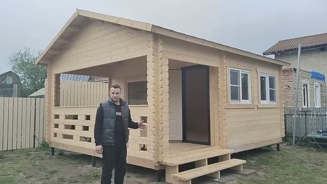 Летняя кухня Зефирка из мини-бруса 45мм