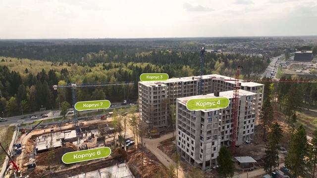 Ход строительства Смарт квартала "Лесная Отрада" весна апрель 2025