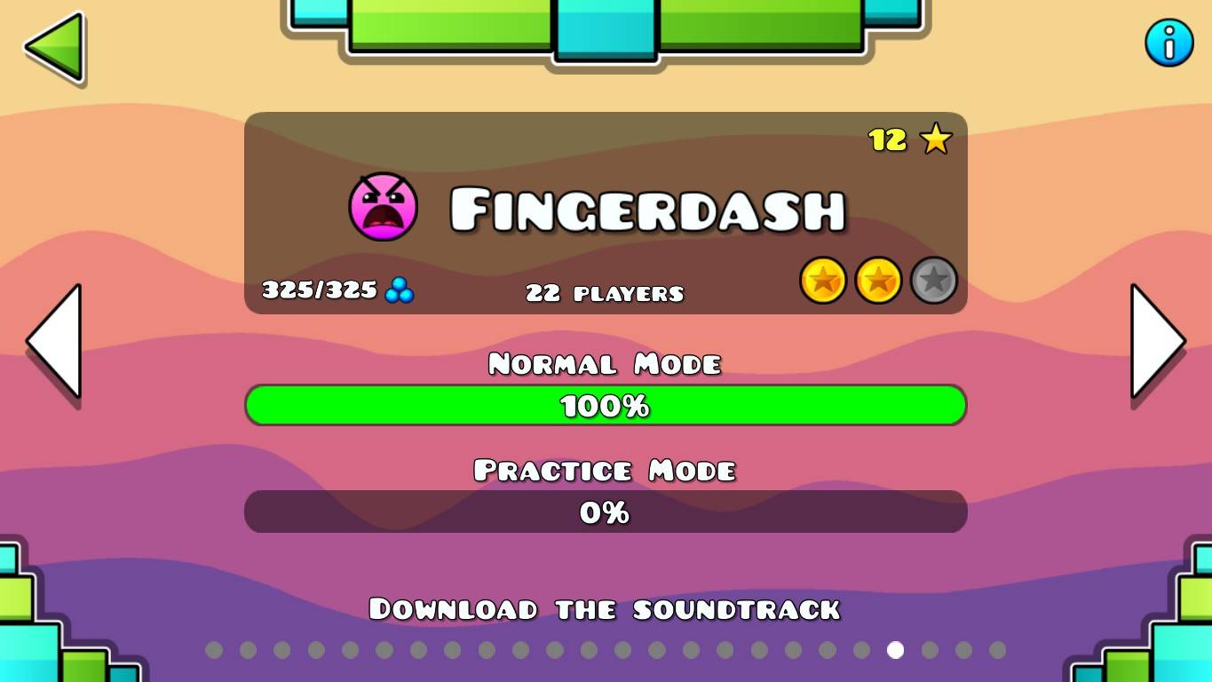 Geometry Dash. Fingerdash - 100%, 2 coins.