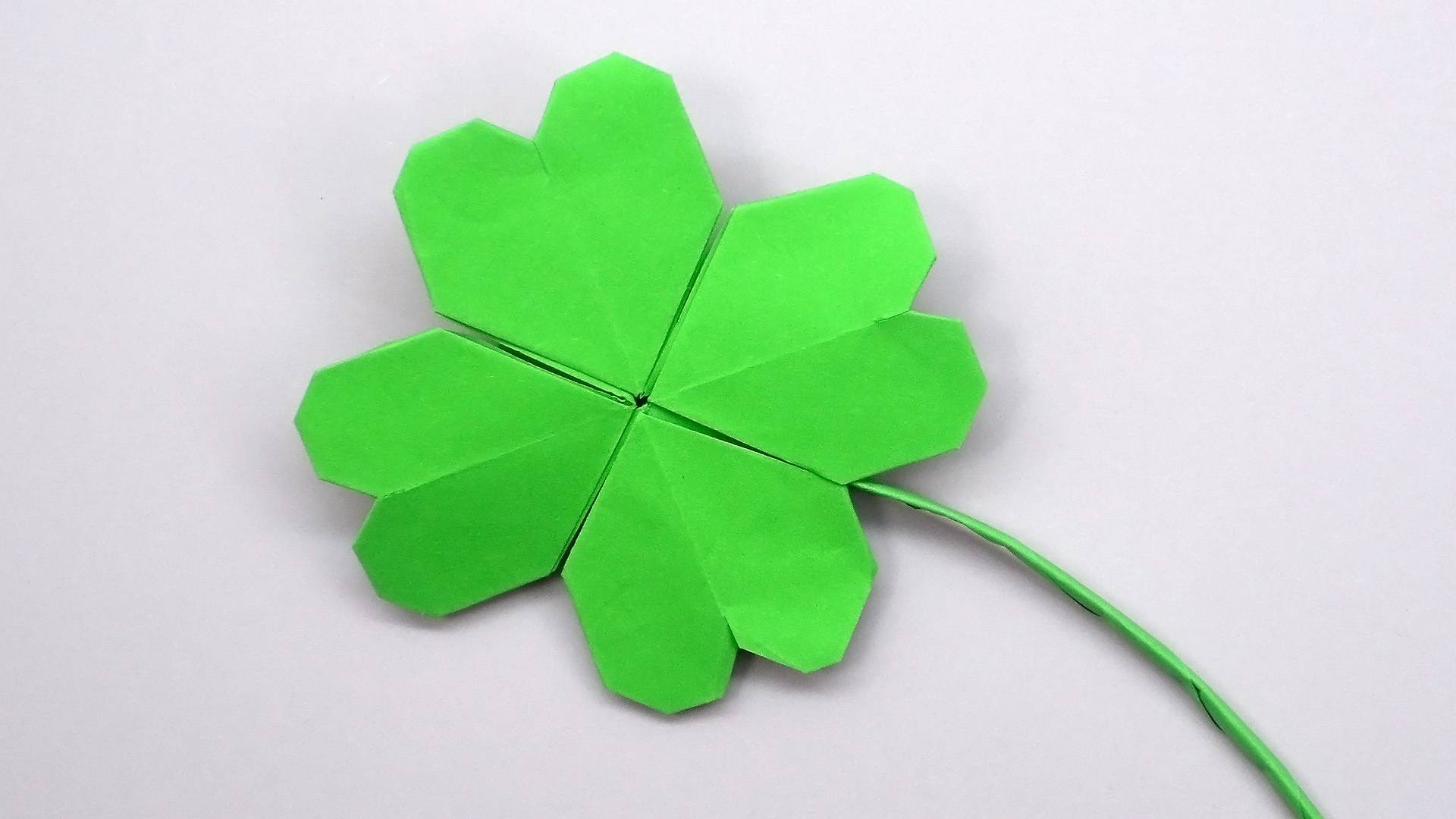 Как сделать Клевер из бумаги | Оригами Клевер своими руками