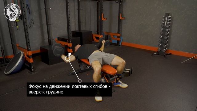 Сведение гантелей на горизонтальной скамье