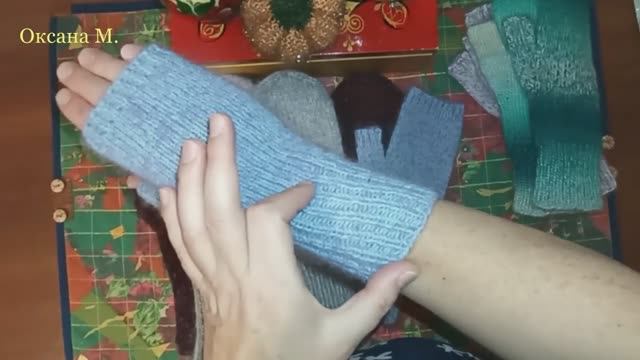 Связала варежки и митенки