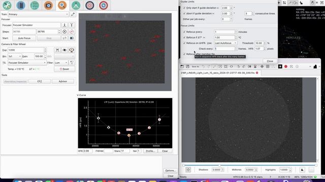 KStars ⧸ Ekos In Sequence Focusing