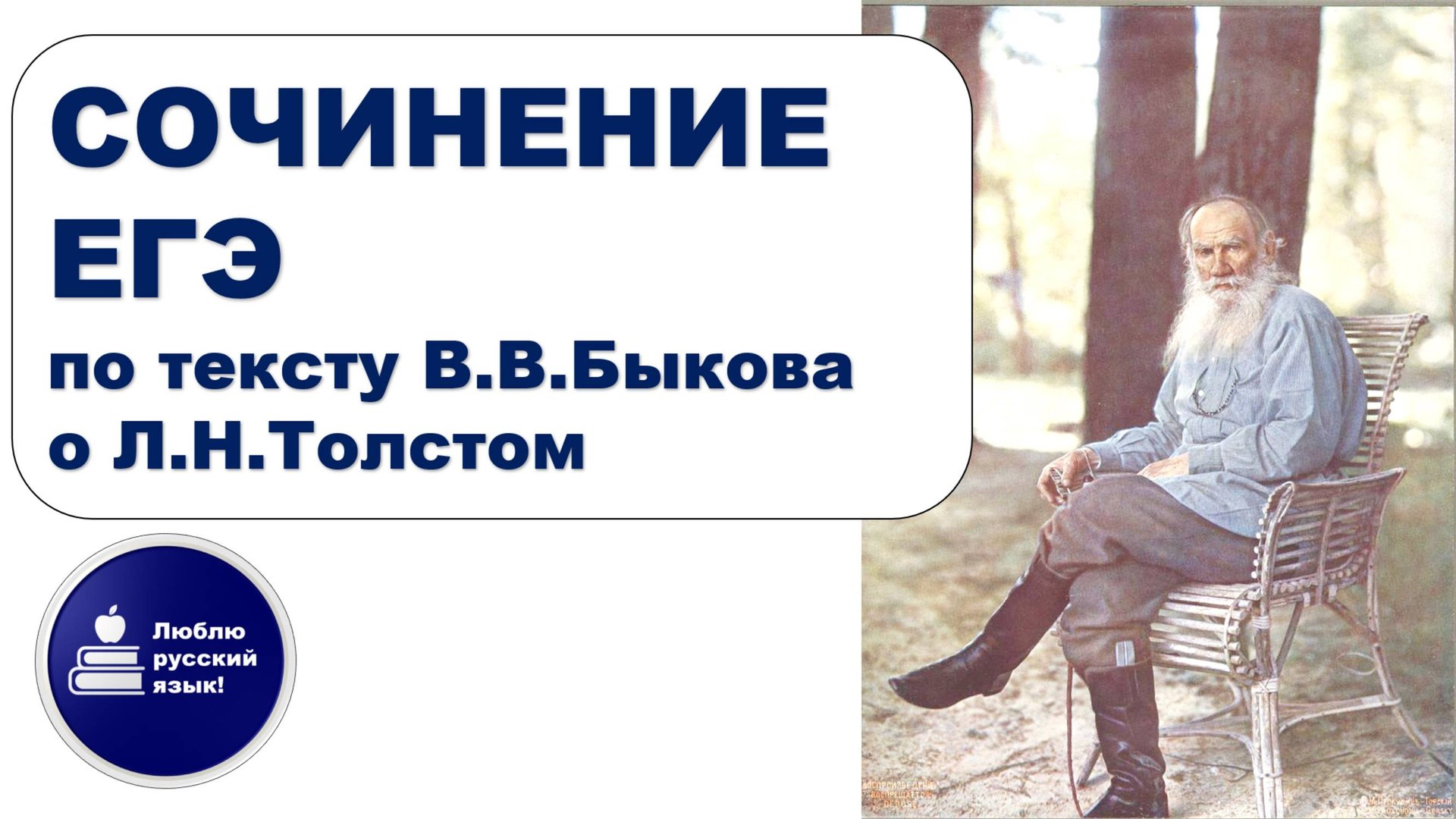 Сочинение по тексту В.В.Быкова о жизни и творчестве Л.Н.Толстого