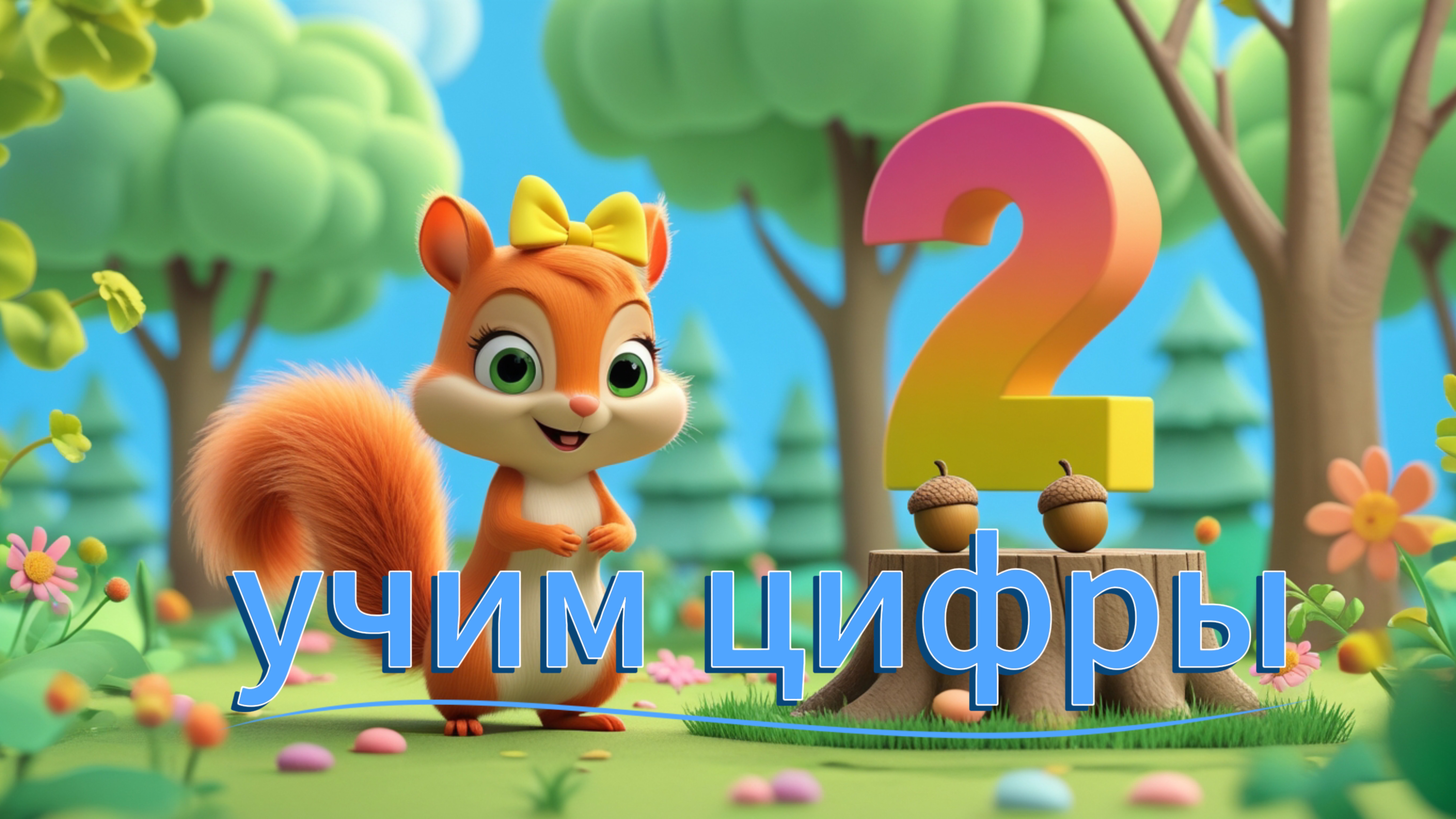 Белочка и Цифры — Учим считать от 1 до 5 | Обучающий мультфильм 0+