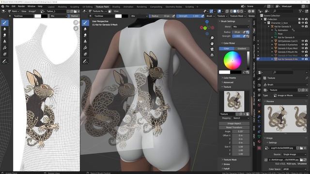 06-03 Adding Tattoos, Makeup and other Skin Part 3