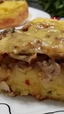 Запеканка "Жульен"с картофельным пюре." Простые и вкусные блюда.