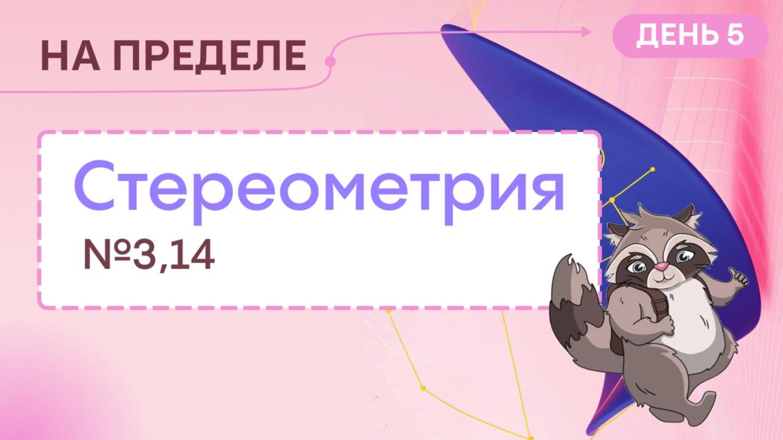На пределе. День 5. Стереометрия № 3 и 14
