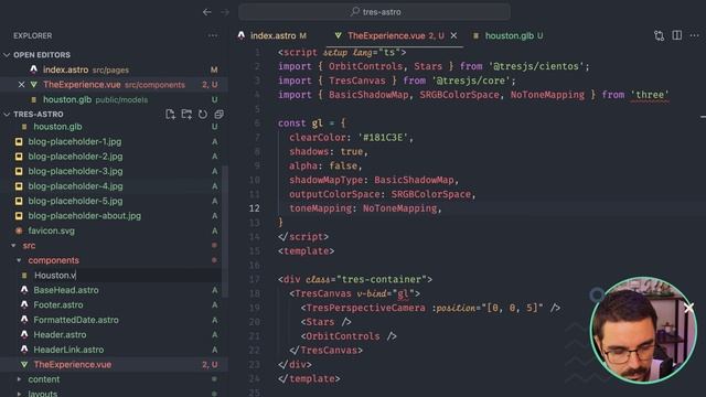 Как добавить 3D в Astro с помощью TresJS