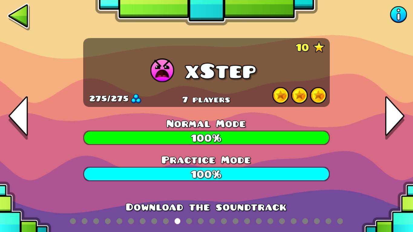 Geometry Dash. XStep - 100%, 3 coin.