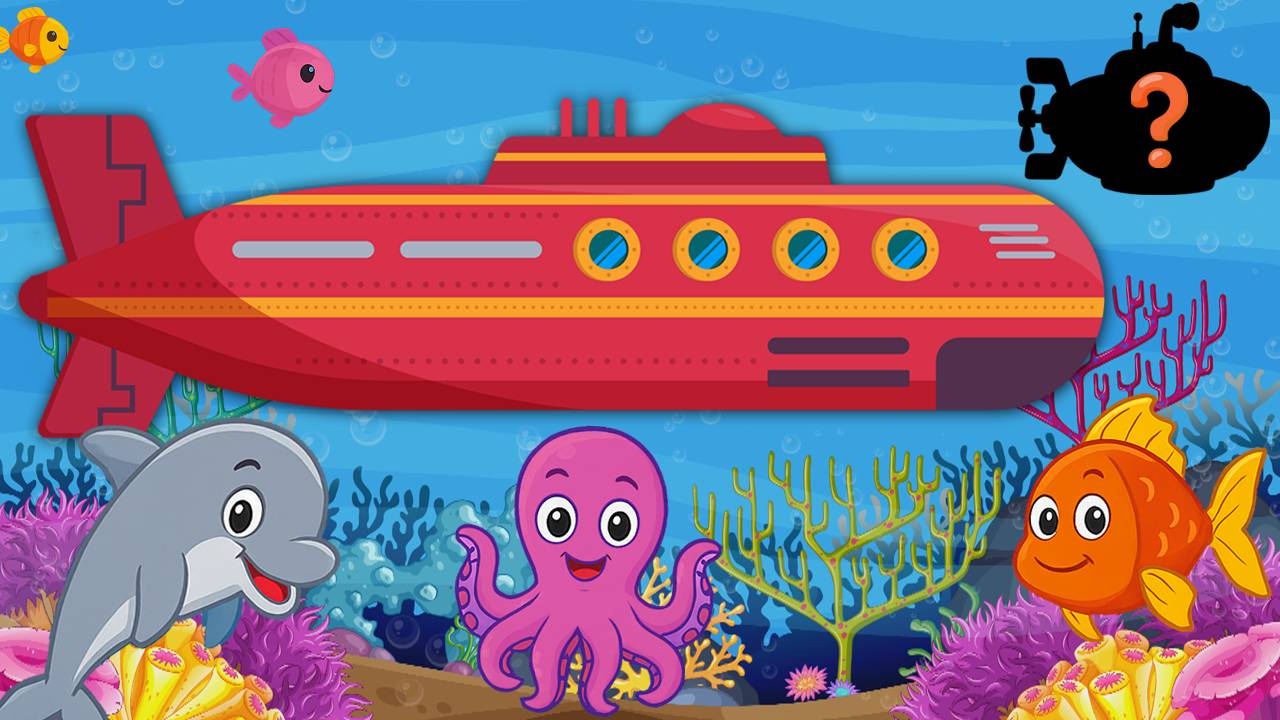 Развивающий мультфильм - Подводная лодка - Угадай по силуэту - Мультики для детей