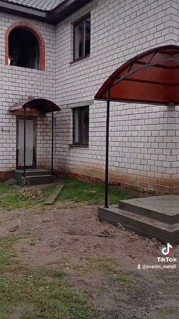 Навес из поликарбоната I Металлический навес для входа I Двускатный навес I Навесы в Гомеле