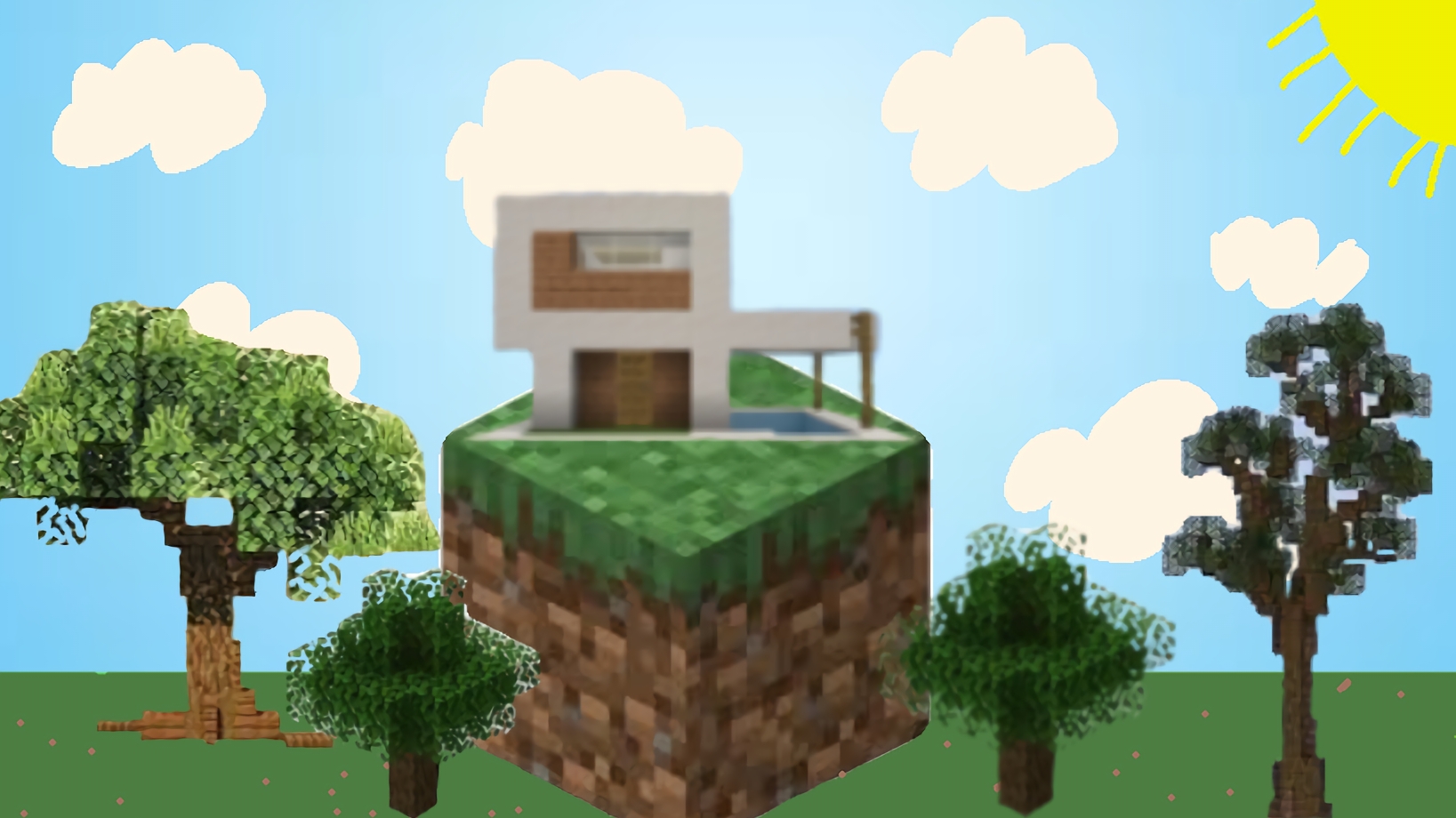 Майнкрафт делаю маленький дом но красивый с бассейном!