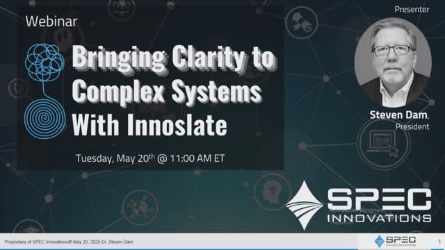 Webinar Spec Innovations 20.05.2025 Bringing Clarity to Complex Systems With Innoslate rus