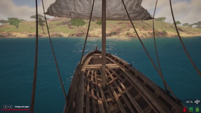 Rising world 19_2 добрался до пустынного острова на парусной лодке