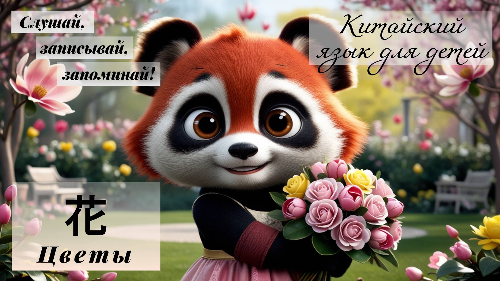 🌼 Урок китайского языка для детей: Тема "Цветы" с игрой "Что пропало?" 🌼