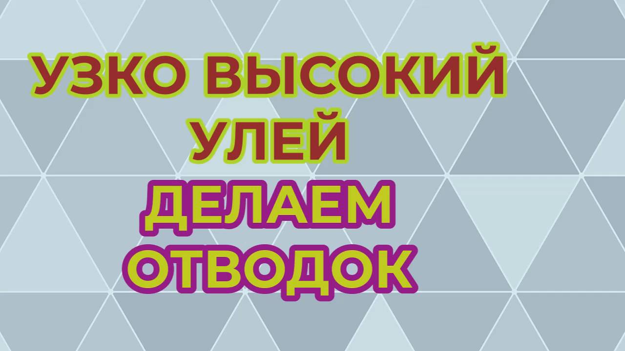 Узко высокий улей . Делаем отводок .
