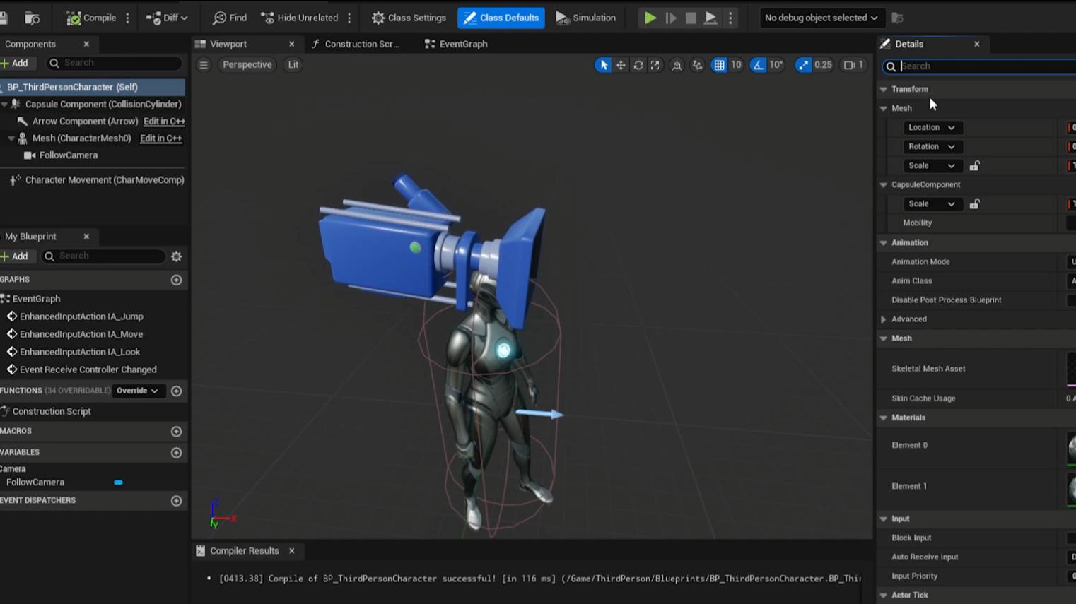 Unreal Engine 5 меняем вид игрока от первого лица