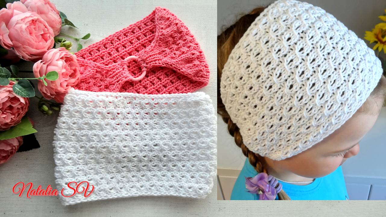 Самая удобная ПОВЯЗКА - КОСЫНКА спицами с резинкой💥 Подробный мастер - класс