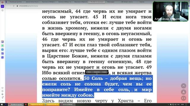 №44. Пособие по Евангелию от Мк. 9:38-50 (окончание). Ведущий Александр Борцов. 25.05.2025.