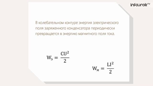 11. Колебательный контур. Превращение энергии при электромагнитных колебаниях