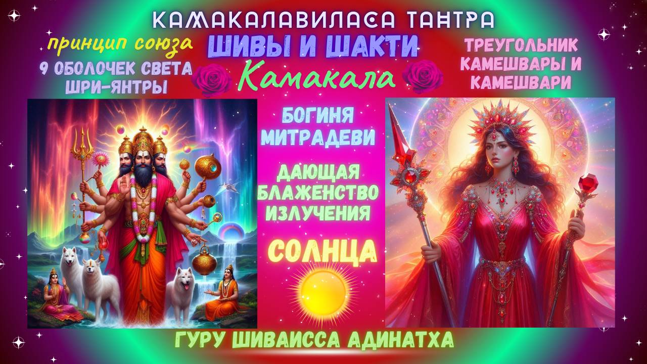 КАМАКАЛАВИЛАСА ТАНТРА -  принцип союза Шивы и Шакти - Камакала, 9 оболочек света Шри-Янтры