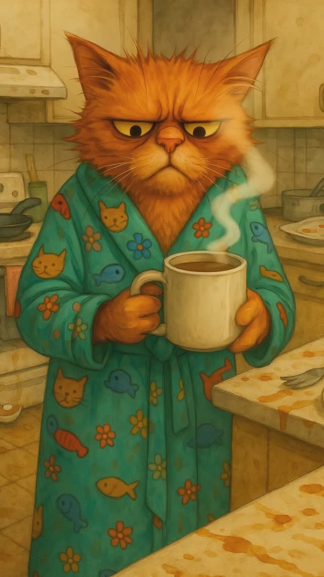 С недобрым утром, уважаемые...
 #демотиватор #крёстныйотец #котик #утро