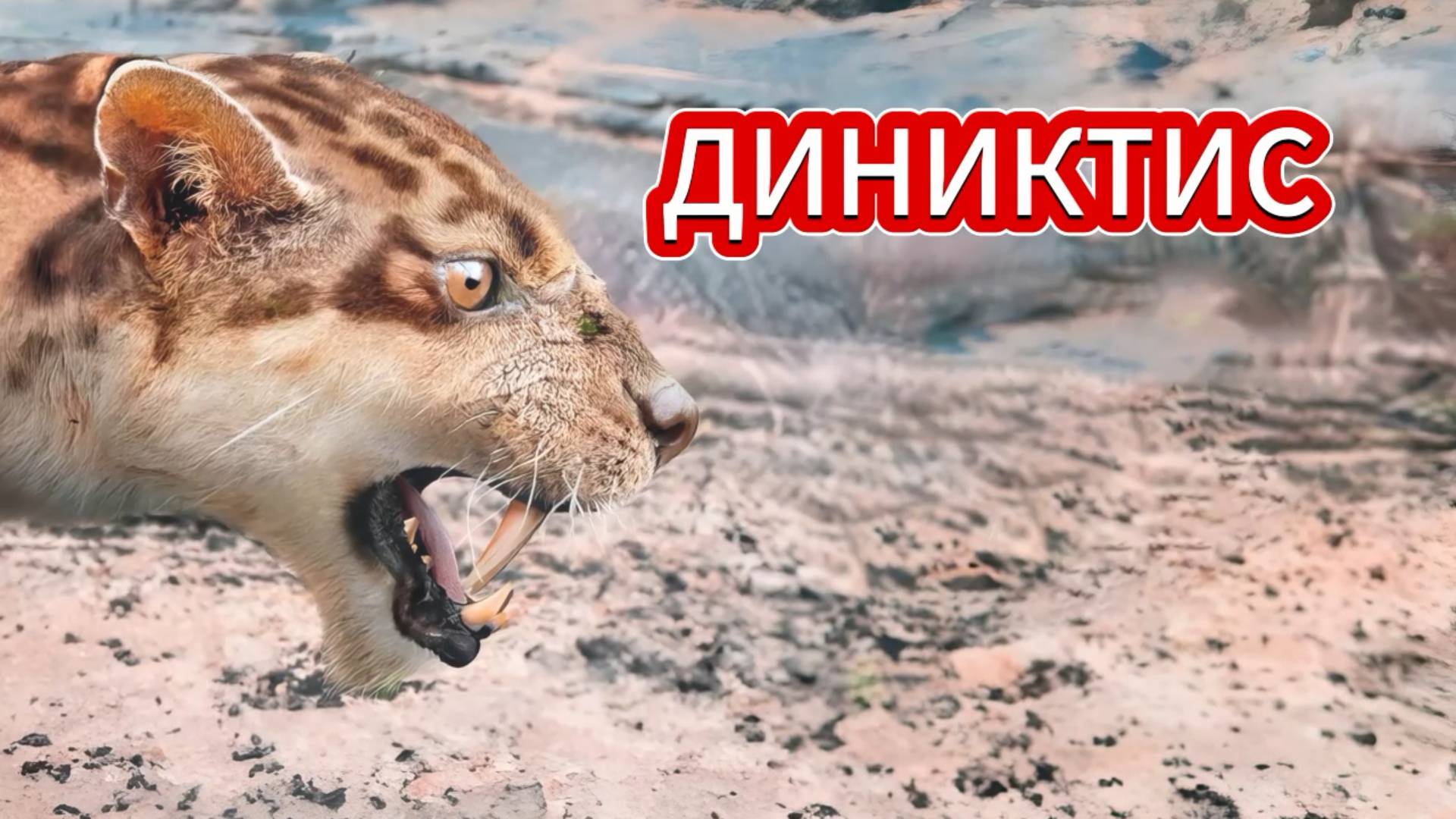 Диниктис. Саблезубая псевдокошка. Вымершее животное