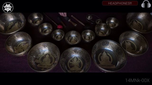 14MNk-00X Набор 14 поющих чаш Healingbowl® Luxury Mustang® коллекционный