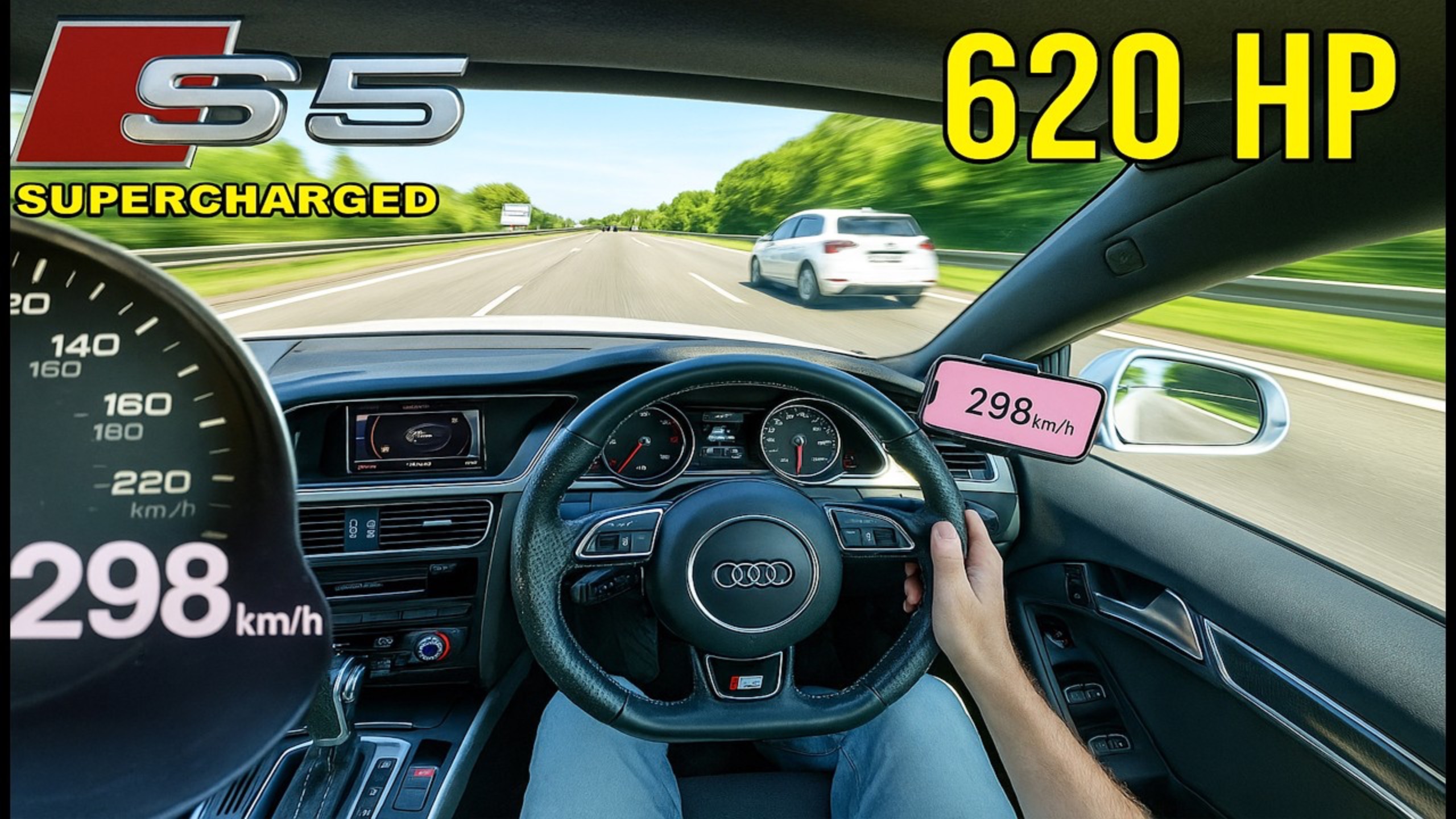 620ЛС Audi S5 B8 4.2 V8 с НАГНЕТАТЕЛЕМ | 100-200 КМ/Ч и ЗВУК на АВТОБАНЕ AutoTopNL