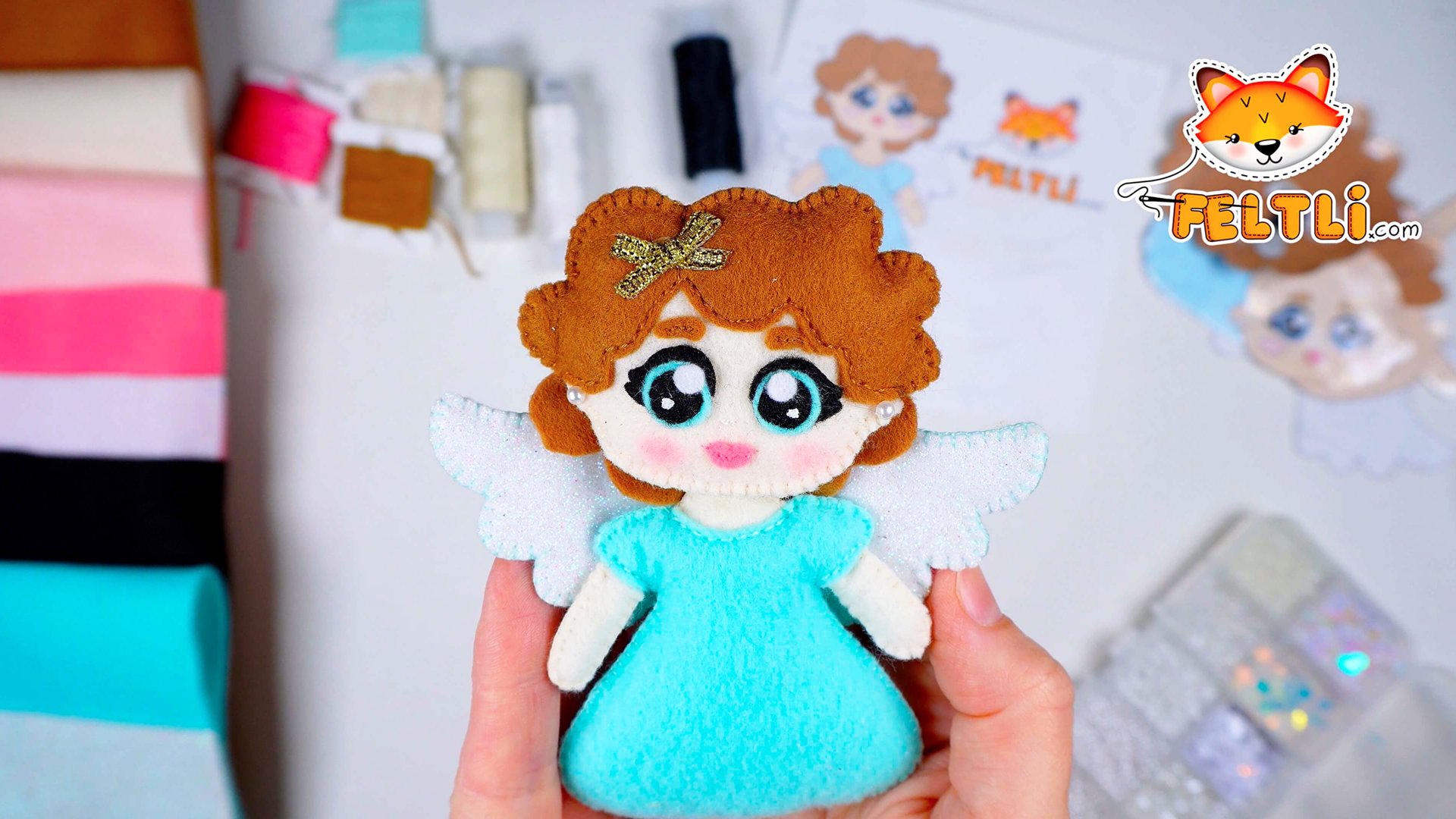 Мастер-класс Ангел из фетра своими руками / Ёлочная игрушка из фетра