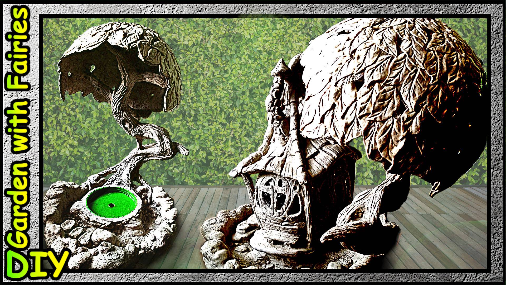 МК Домик Озерной Феи. Часть 2. Дворик - камни, озеро, дерево.