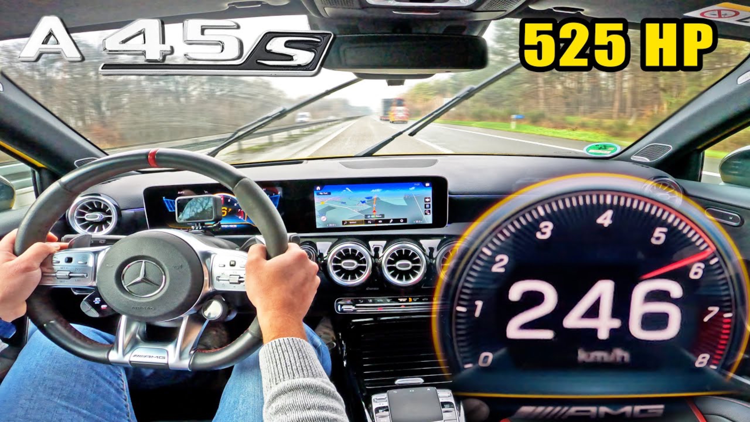 525ЛС Mercedes AMG A45 S на МОКРОМ АВТОБАНЕ AutoTopNL