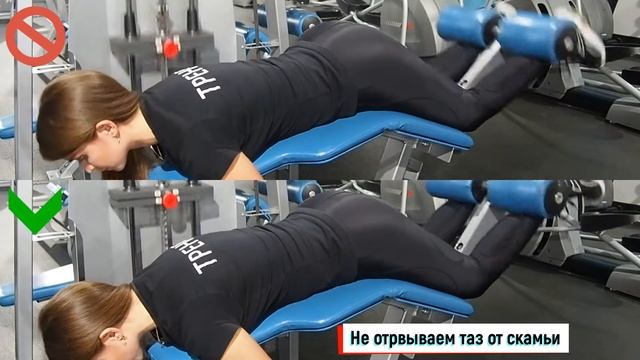 Сгибание ног лежа в тренажере
