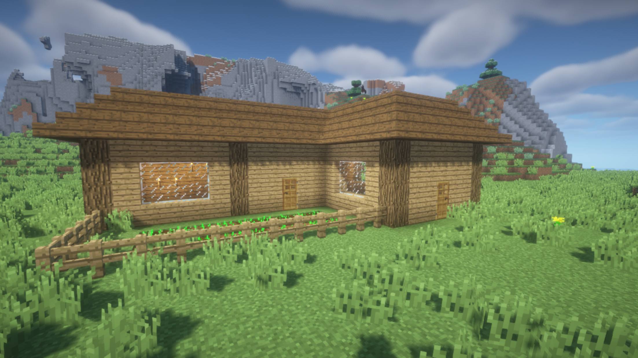 БОЛЬШОЙ СТАРТОВЫЙ ДОМ С ФЕРМОЙ В МАЙНКРАФТ!