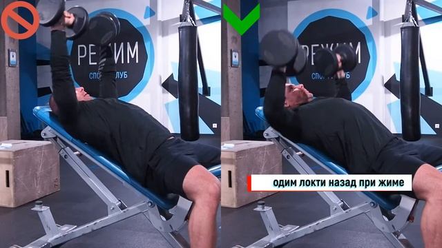 Жим гантелей под углом