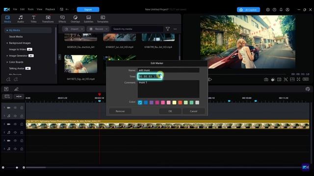 Основы 7 Инструменты временной шкалы Установка маркеров Cyberlink PowerDirector 2025